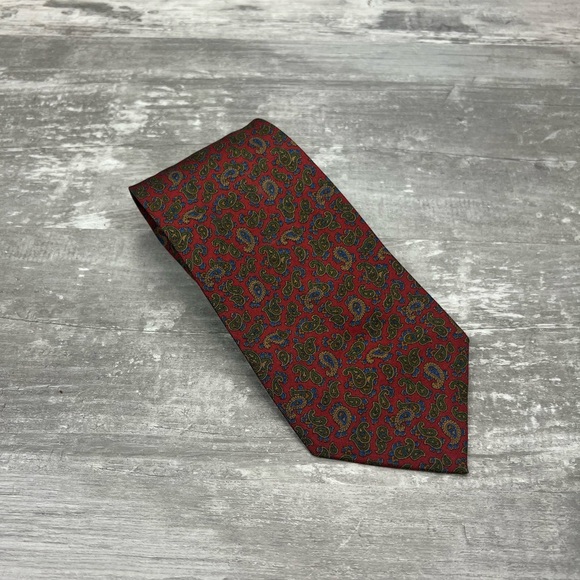 Coach | Accessories | Coach Red W Olive Green Gold Blue Paisley Silk ...